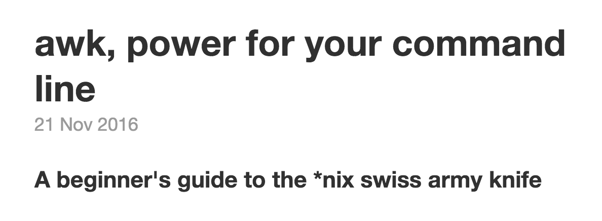awk, power for your command line · klashxx